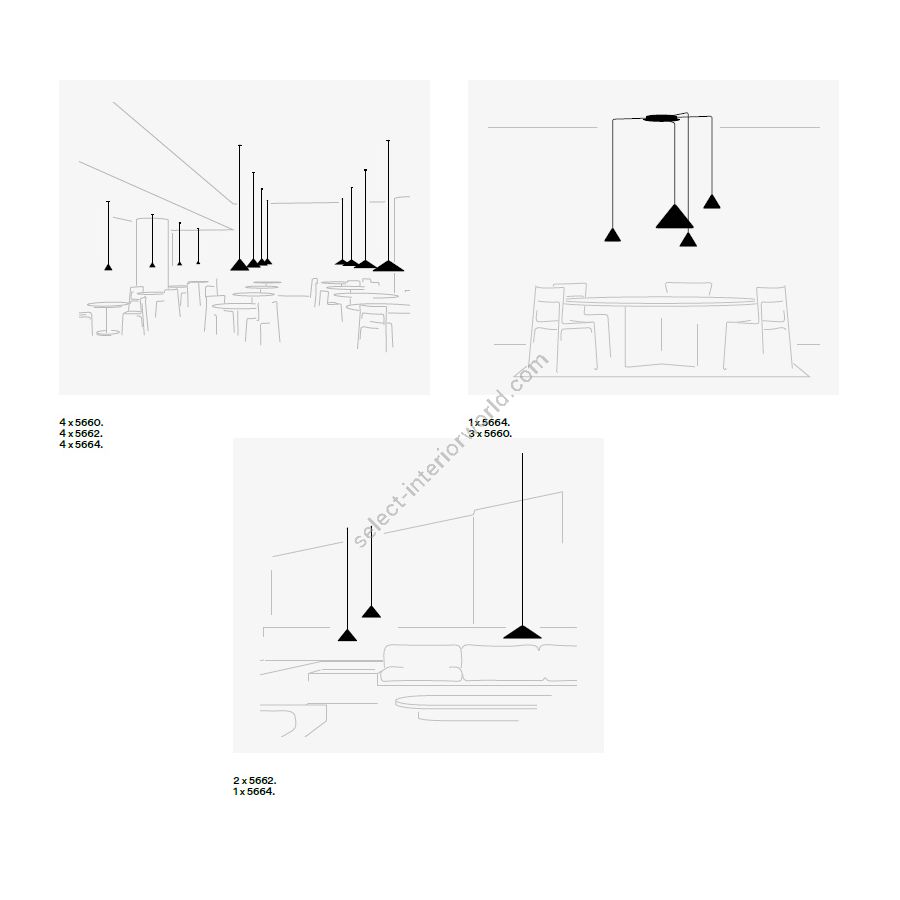 Vibia / LED Ceiling Lights / North 5660, 5662, 5664 Price, buy Online ...
